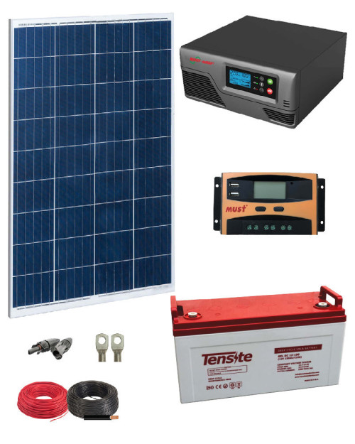 Comprar Kit Panel Solar 300W 12V 500Whdia con Batería de Gel