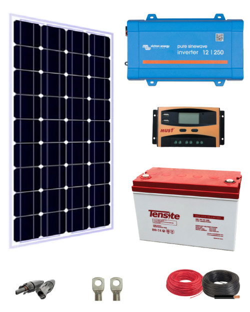 Comprar Kit Solar Básico para Iluminación 200W 12V VICTRON